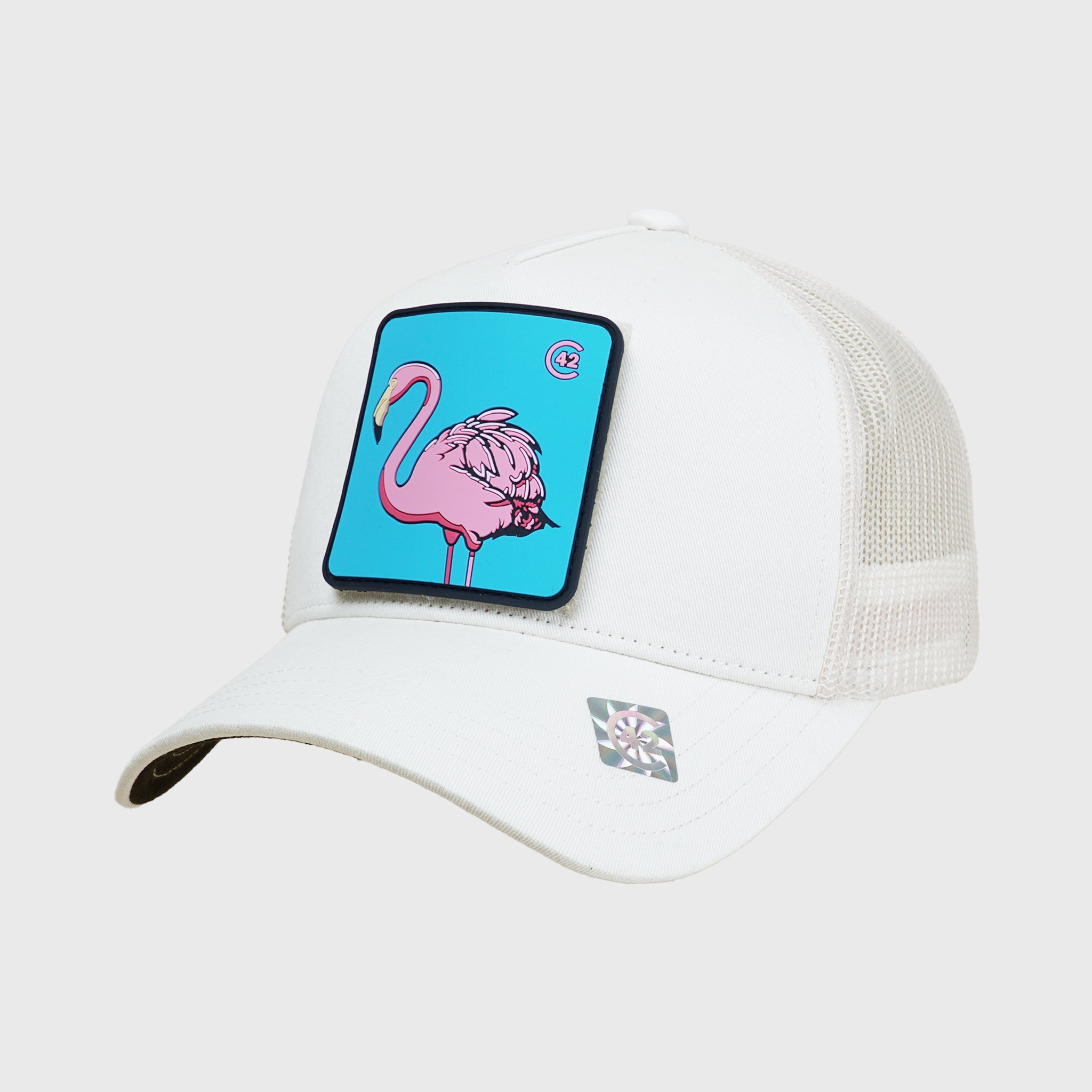 C42 Trucker Cap Beige mit Patch FLAMINGO – 42 CAPS